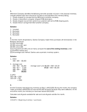 Chapter 9 Exercises with Solutions - 1. For each entry below make a ...