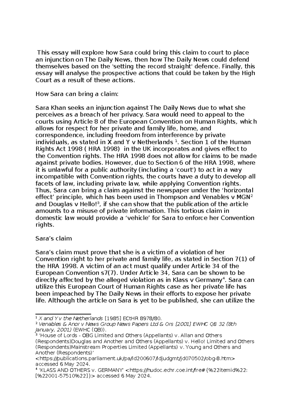 Sara Khan frrrr - problem question - This essay will explore how Sara ...
