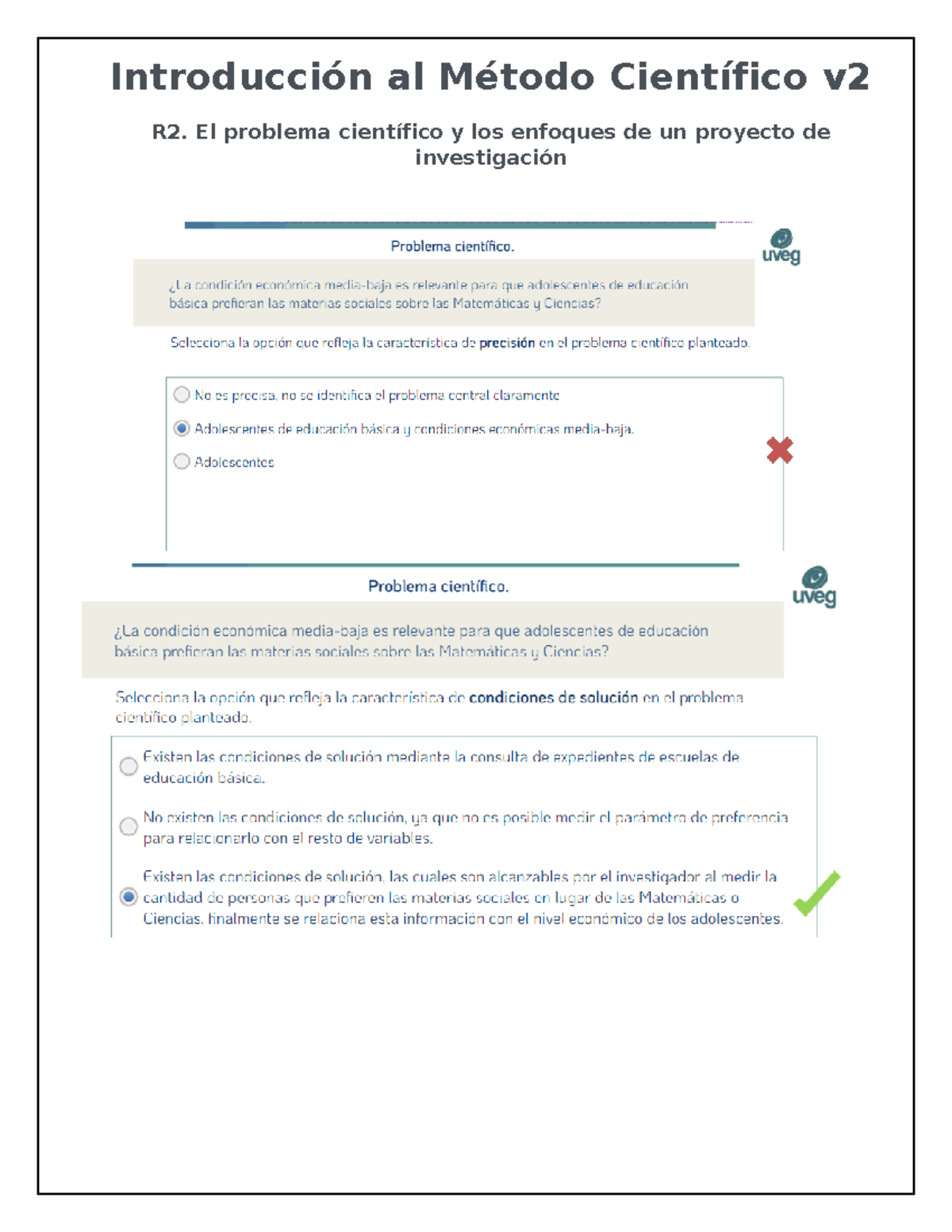 R2. El problema científico y los enfoques de un proyecto de ...