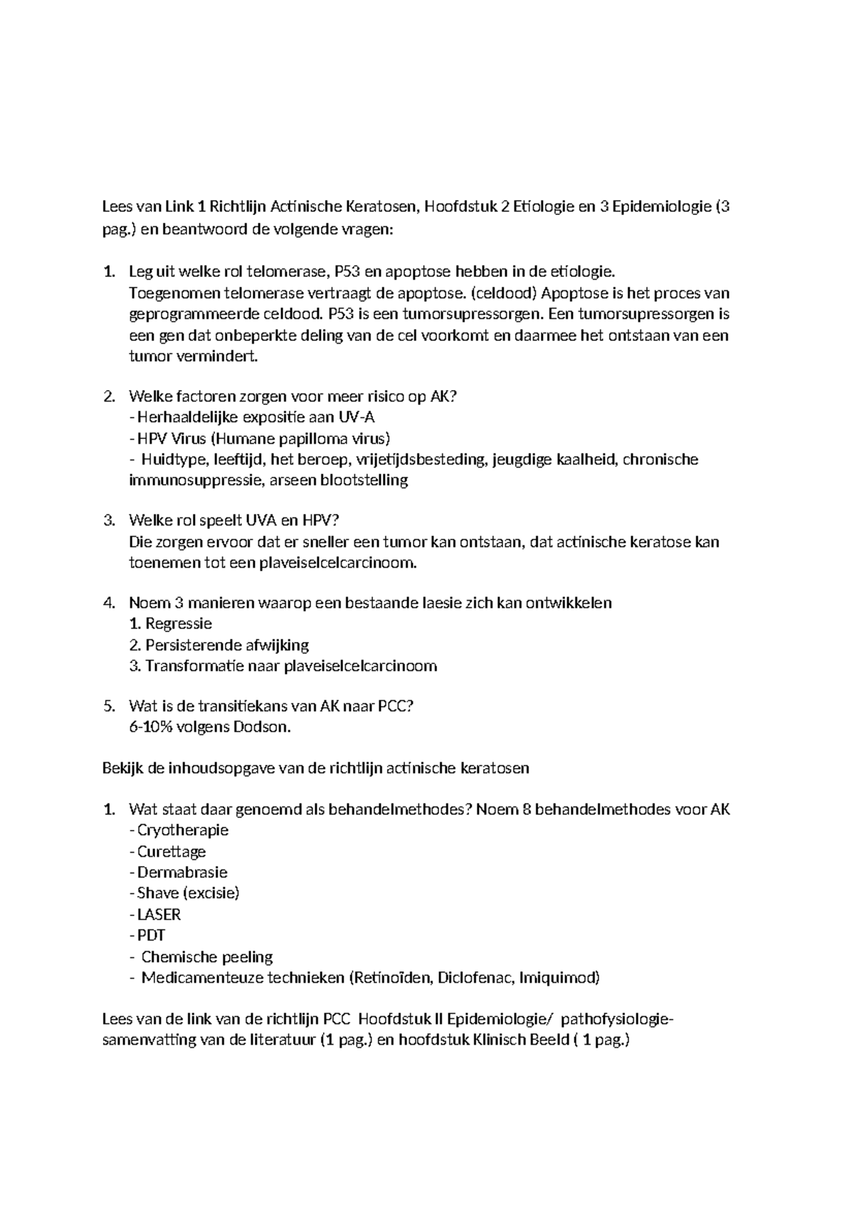 Tutorial Huidkanker 1 - Samenvatting MAAK - Lees van Link 1 Richtlijn ...