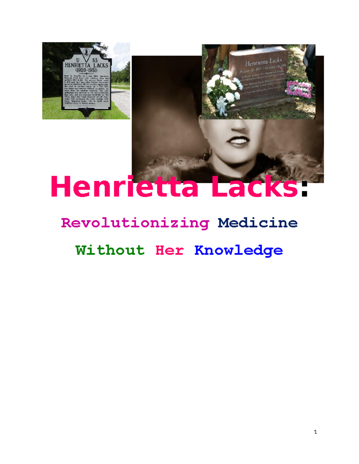 Ani's Henrietta Lacks Student Packet - Henrietta Lacks: Revolutionizing ...