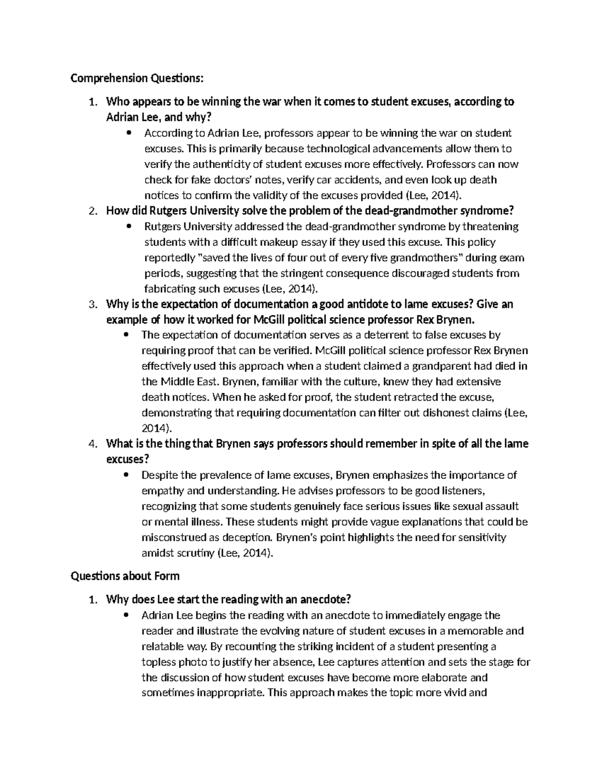 Reading test 1 - Comprehension Questions: 1. Who appears to be winning ...