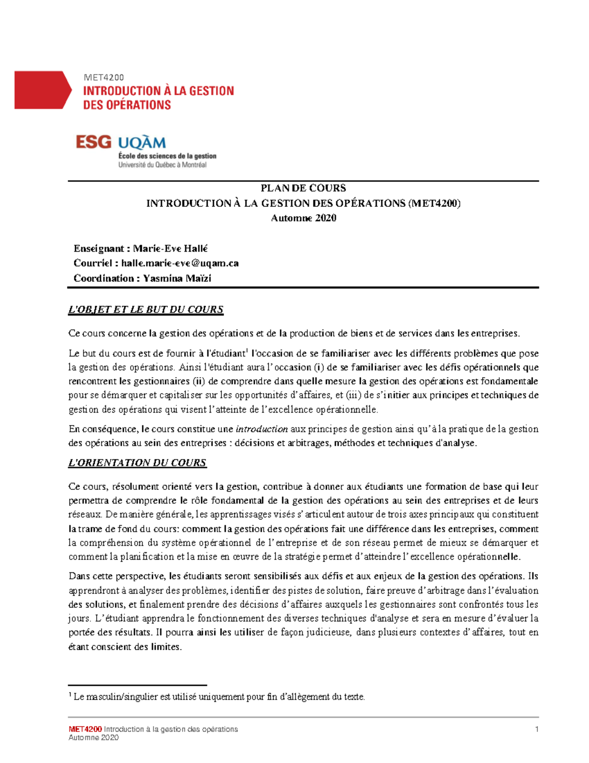 MET4200 A20 Plan cours - Warning: TT: undefined function: 32 Warning: TT: undefined function: 32 ...