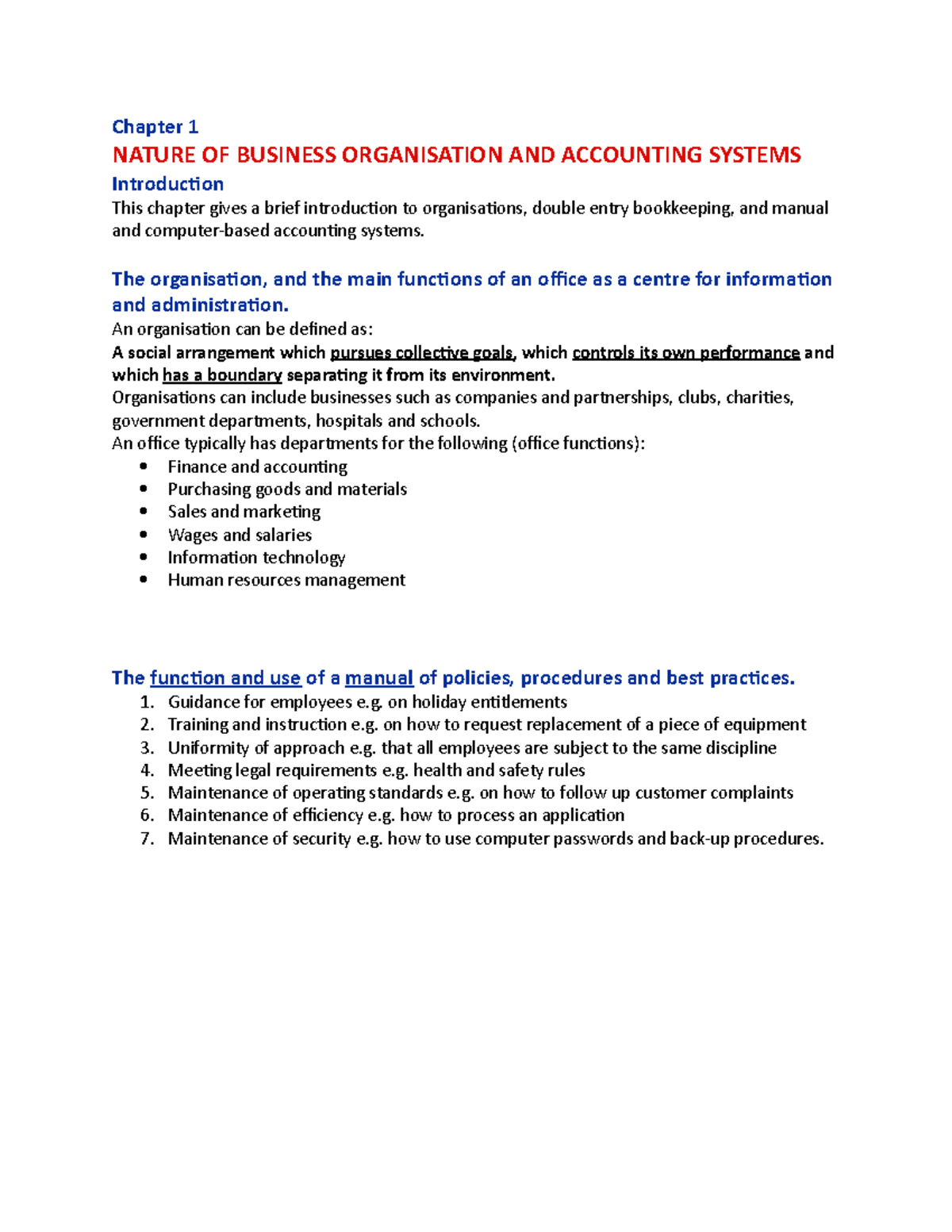 Chapter 1 - Chapter 1 NATURE OF BUSINESS ORGANISATION AND ACCOUNTING ...