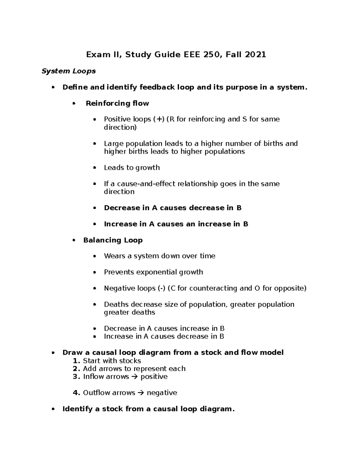 Exam II - summary notes - Exam II, Study Guide EEE 250, Fall 2021 ...