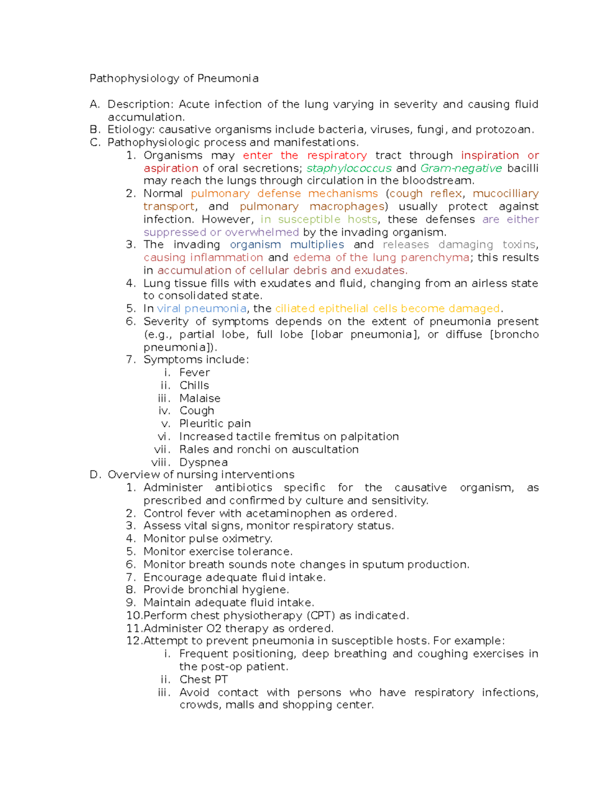 11635320 Pathophysiology of Pneumonia - Pathophysiology of Pneumonia A ...
