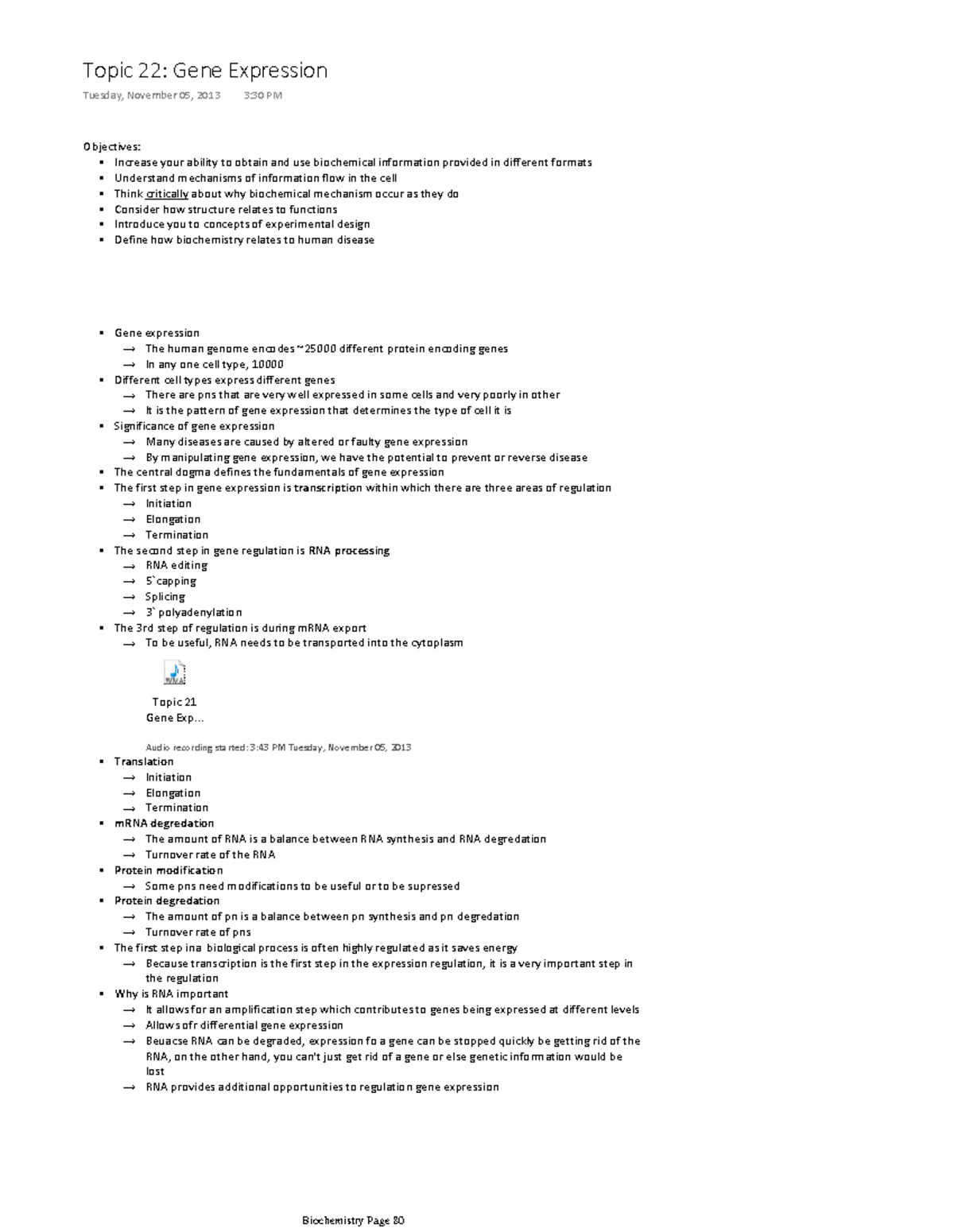 Biochem 2280 - Topic 22 Notes - Increase your ability to obtain and use ...