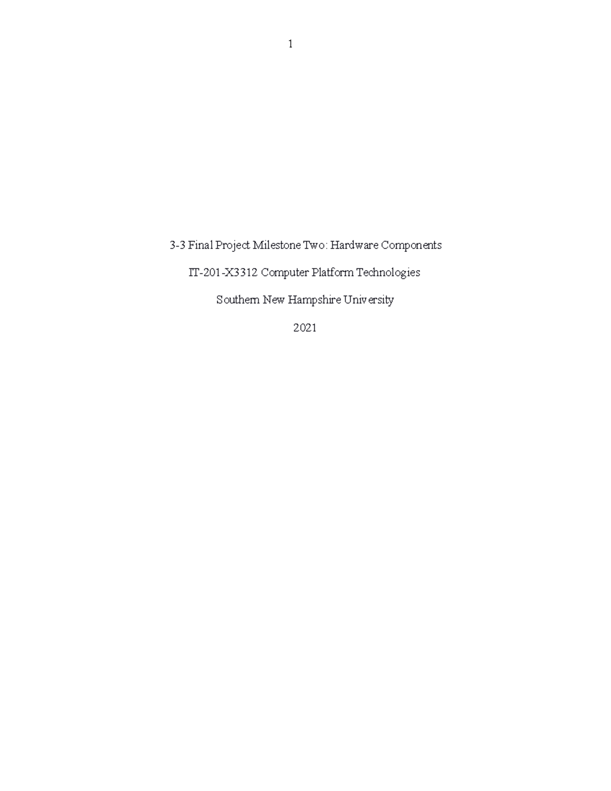 3 3 Final Project Milestone Two Hardware Components - 3-3 Final Project ...