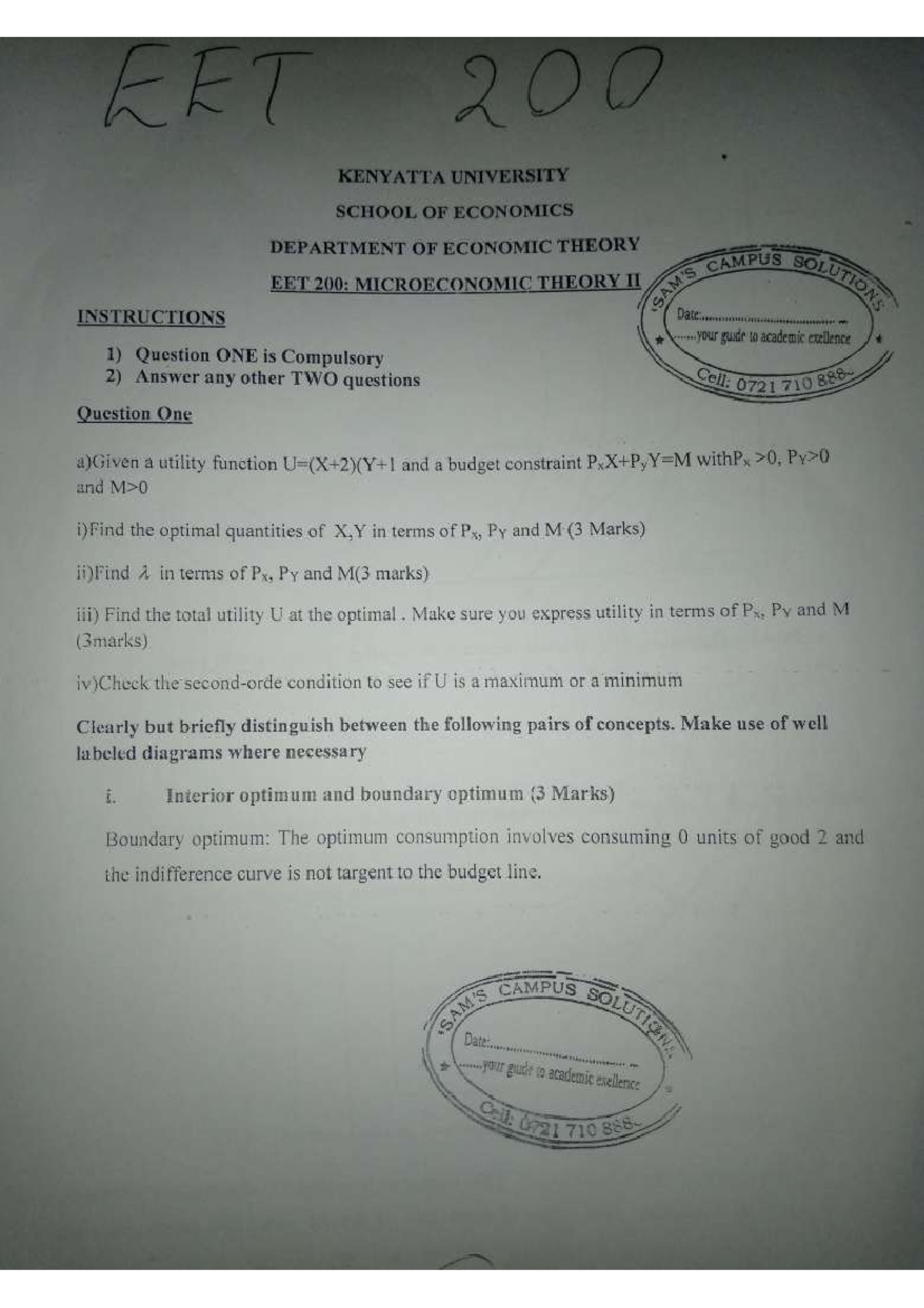 EET 200 PAST Papers-1 - Very detailed and comprehensive to us. I advice ...