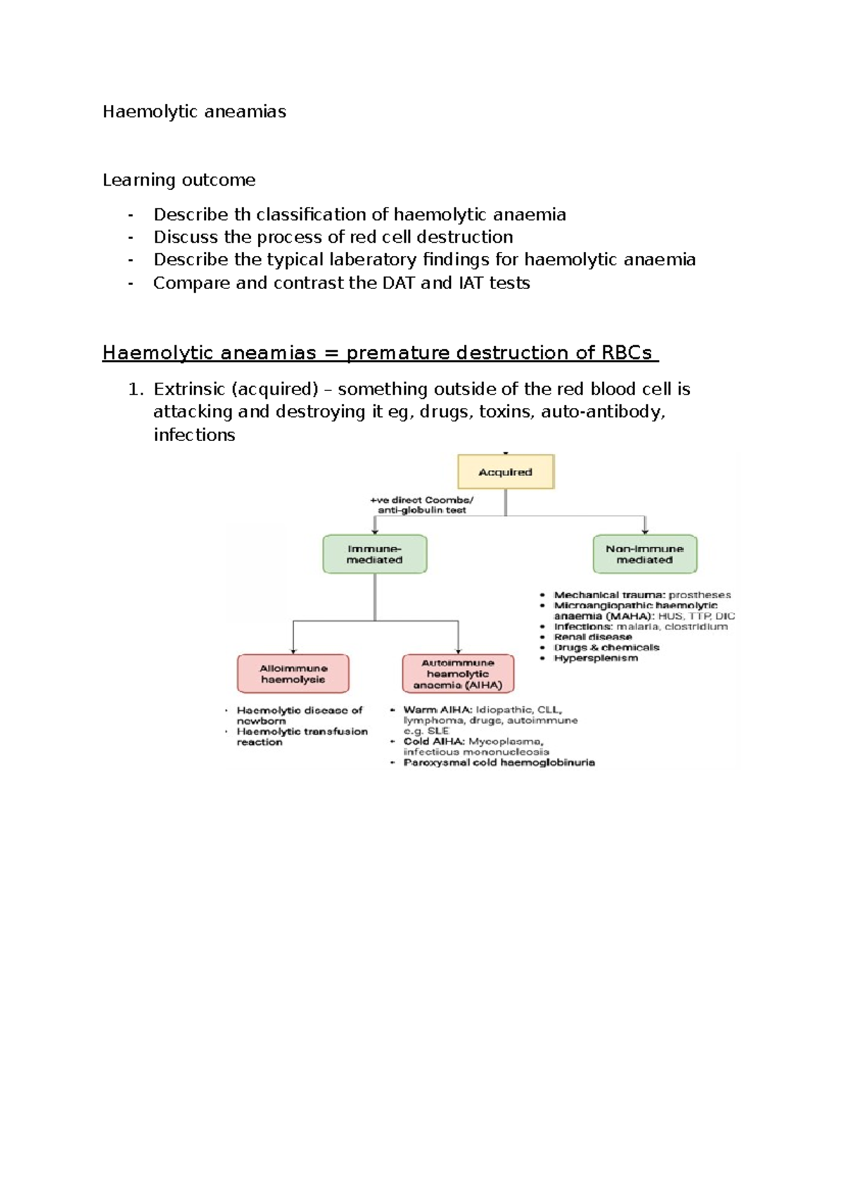 Haemolytic aneamias - blood science year 2 - Haemolytic aneamias ...