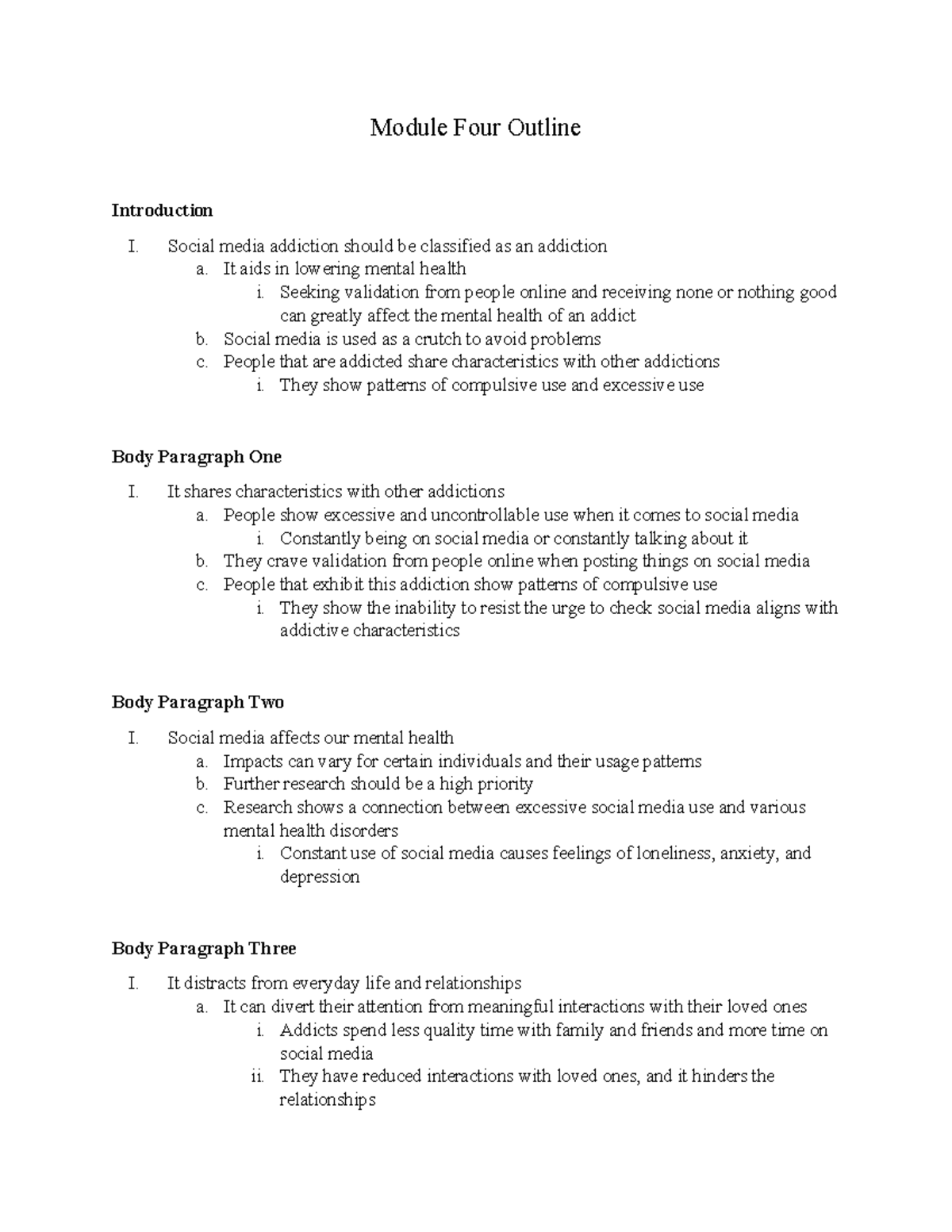 ENG - Module Four - Outline - Module Four Outline Introduction I ...