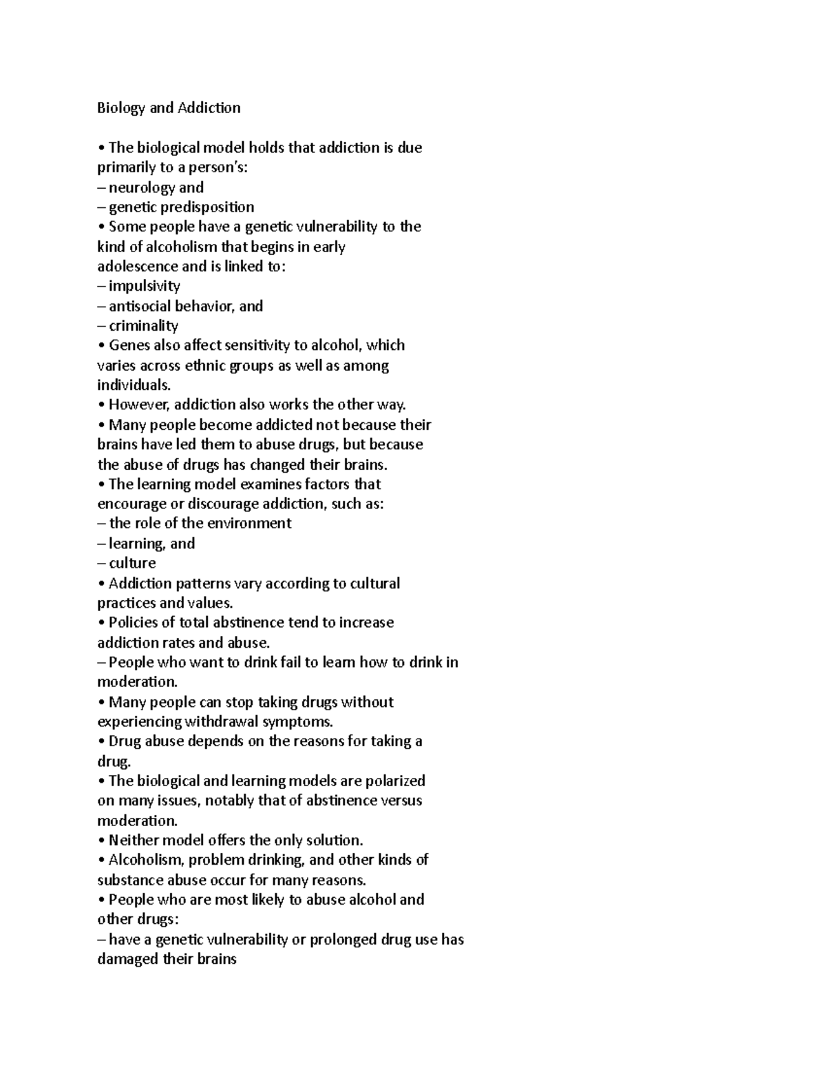 Biology and Addiction - Pease. - Biology and Addiction The biological ...