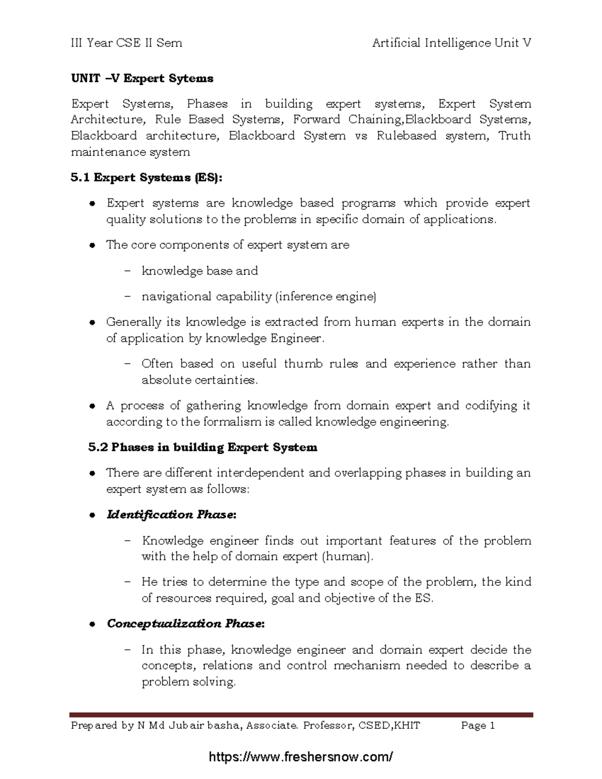 Jntuk R20 B.Tech CSE 3-1 Artificial Intelligence Unit 5 Notes ...