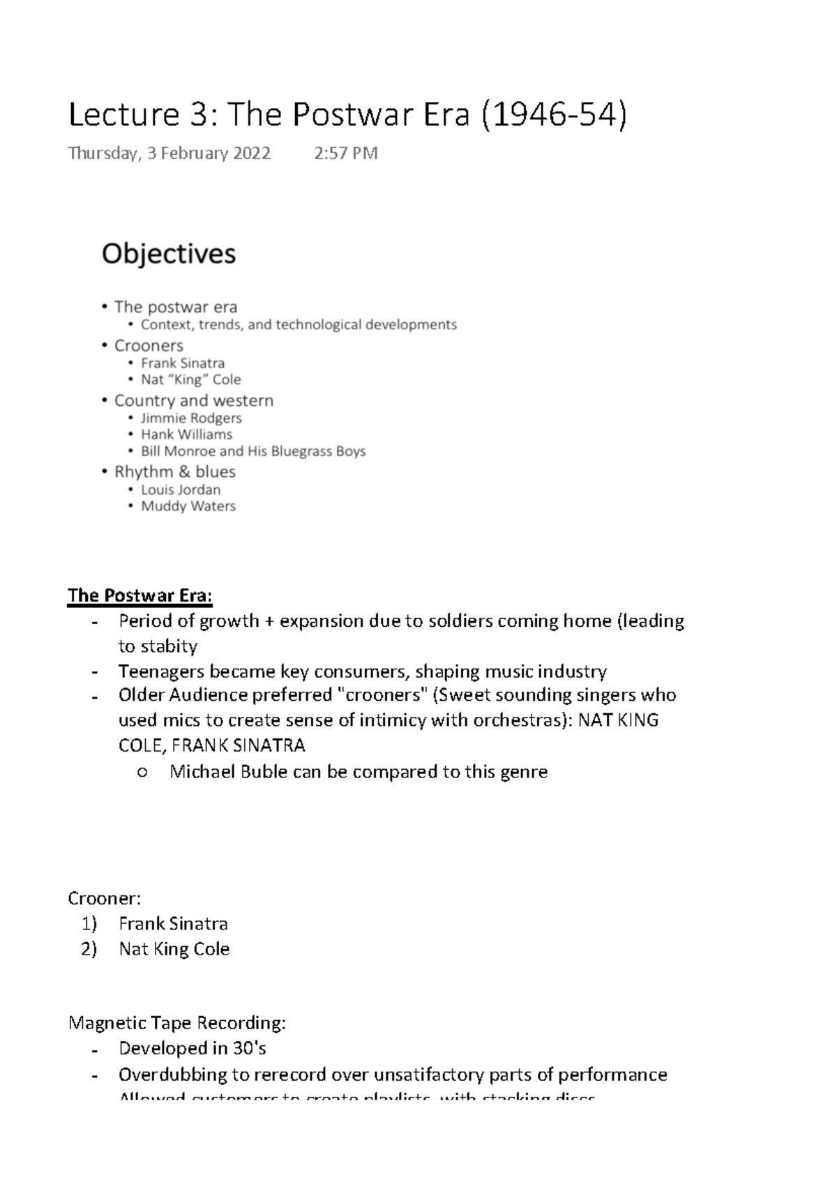 Lecture 3 The Postwar Era (1946-54) - The Postwar Era: Period of growth ...