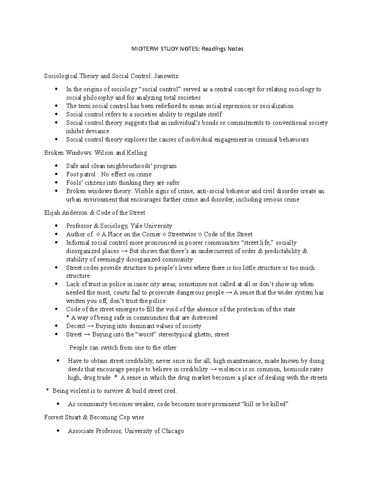 Midterm Study NOTE1 - Berardi - MIDTERM STUDY NOTES: Readings Notes ...