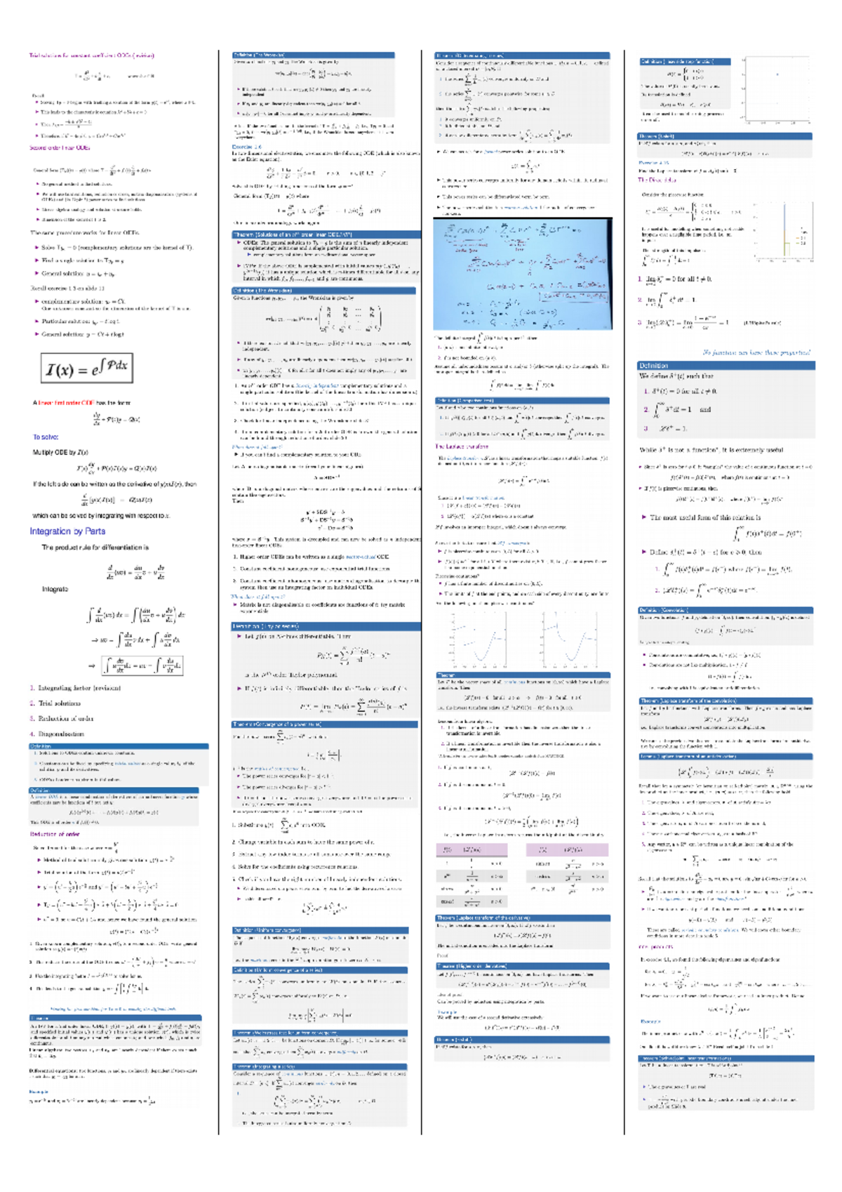 DES-notes - Calculus cheat sheet - MAST20030 - Studocu