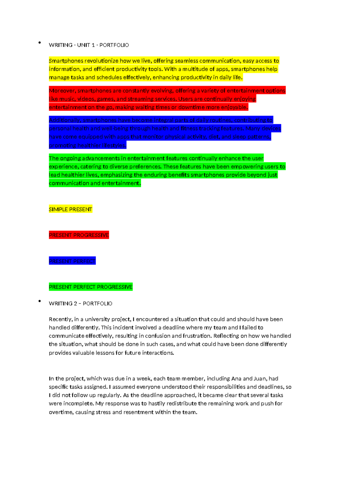 Writing - UNIT 1 - Portfolio 2-1 - WRITING - UNIT 1 - PORTFOLIO Smartphones revolutionize how we ...