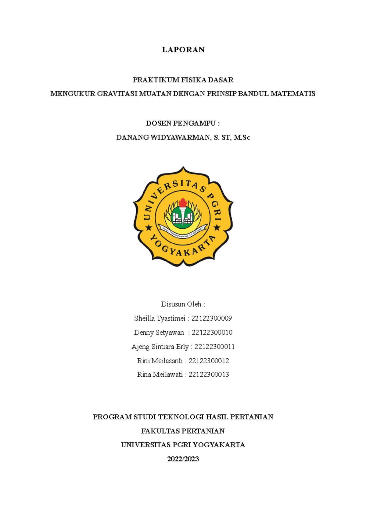 Laprak Bandul(Fisika Dasar) - LAPORAN PRAKTIKUM FISIKA DASAR MENGUKUR ...