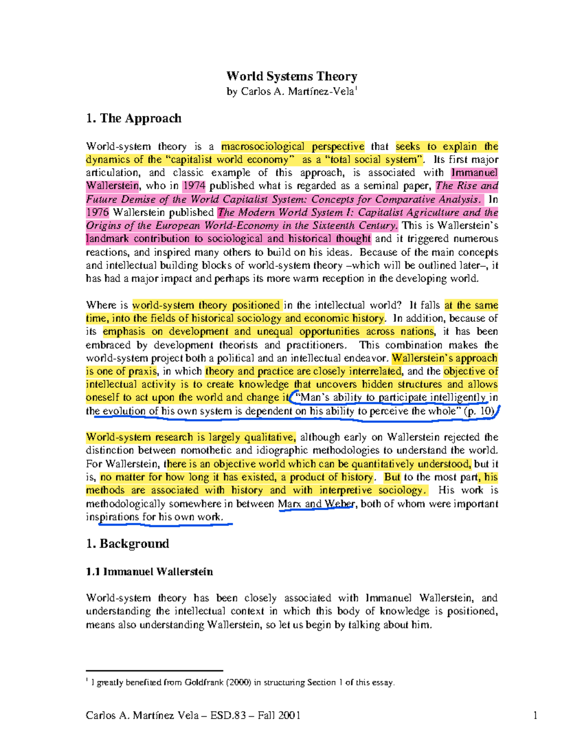 World System theory - World Systems Theory by Carlos A. Martínez-Vela 1 ...