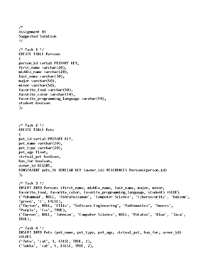 Assignment 02 - design relationships - COMP 3630 Database Design and Implementation Spring 2023 ...