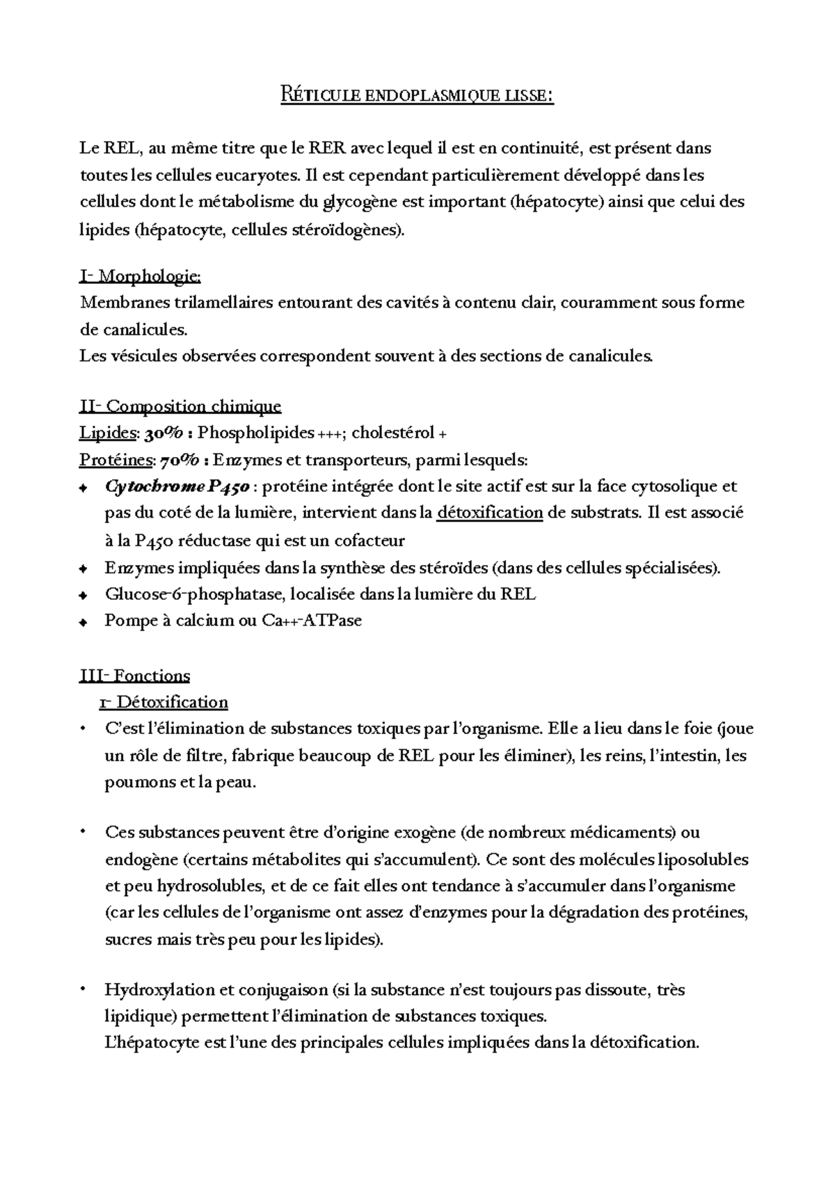 Réticule endoplasmique lisse: - Réticule endoplasmique lisse: Le REL ...