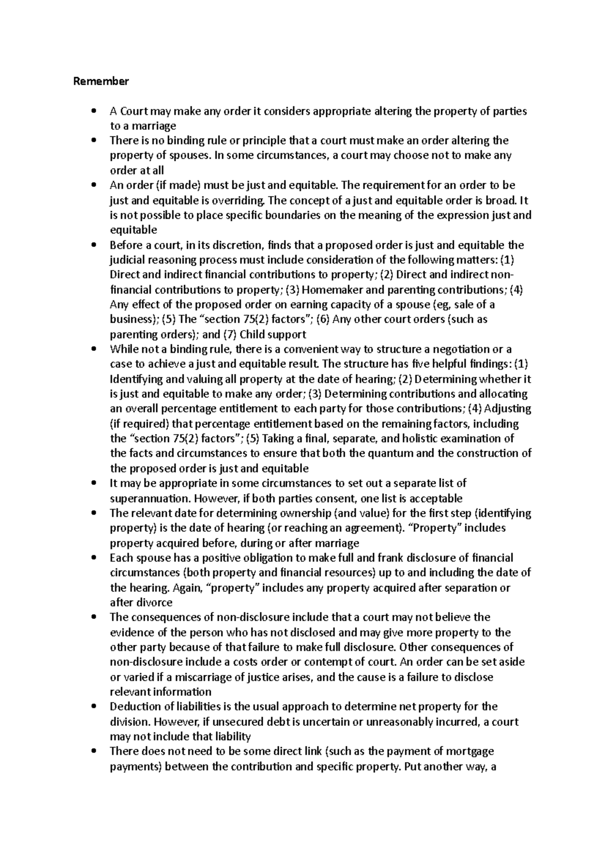 Textbook extract (things to remember) - Remember A Court may make any ...