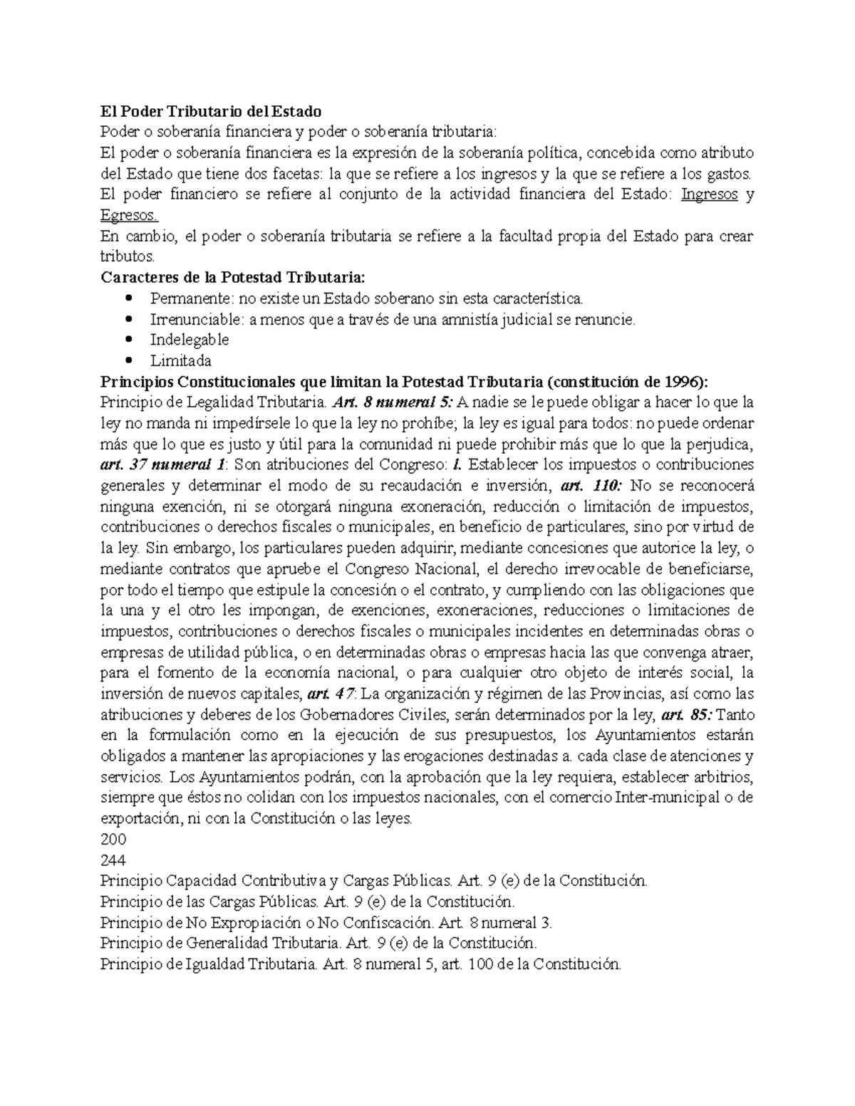 Derecho Tributario I. 1 - El Poder Tributario del Estado Poder o ...