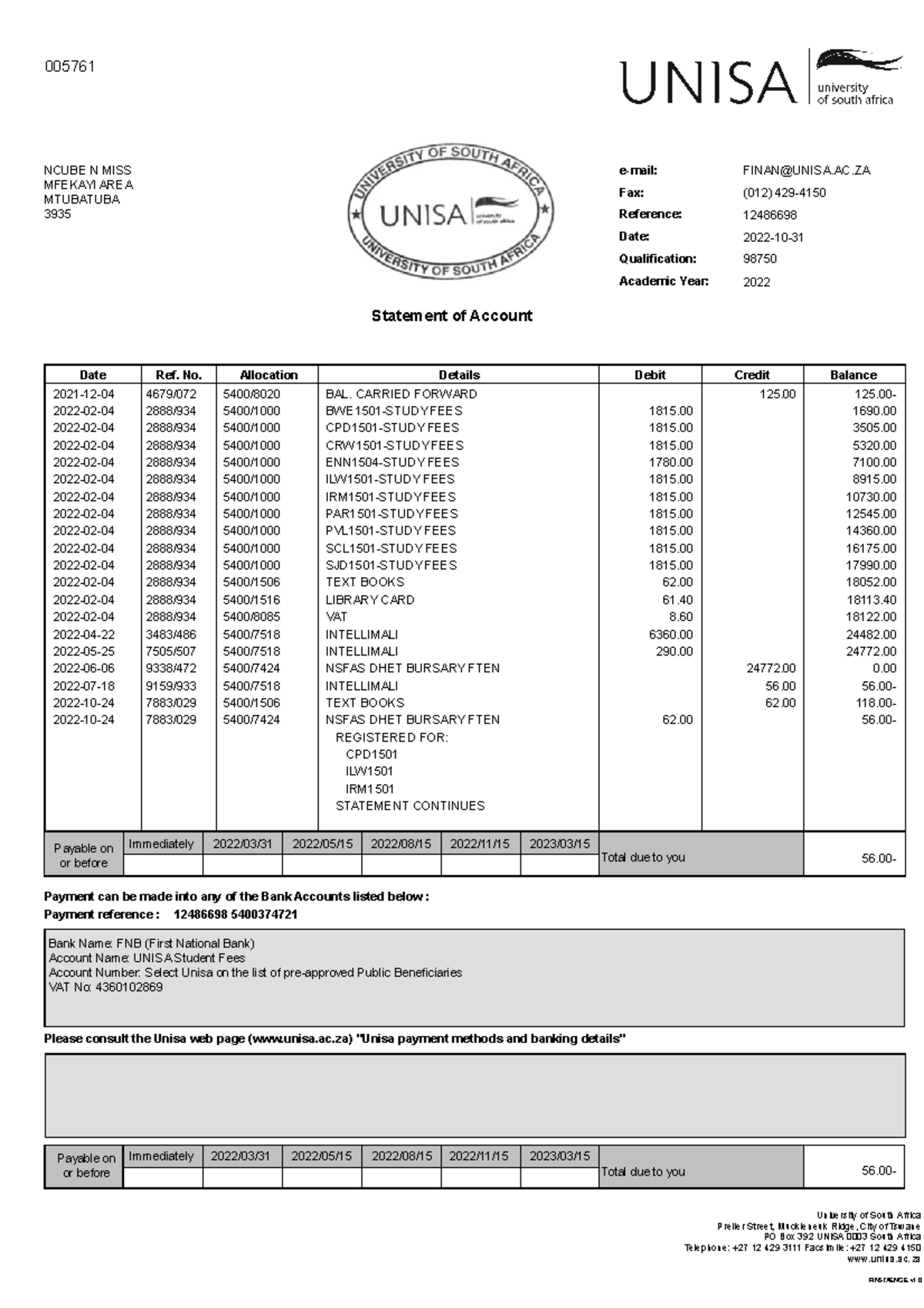 Statement - I want to share ideas with others - Statement of Account ...