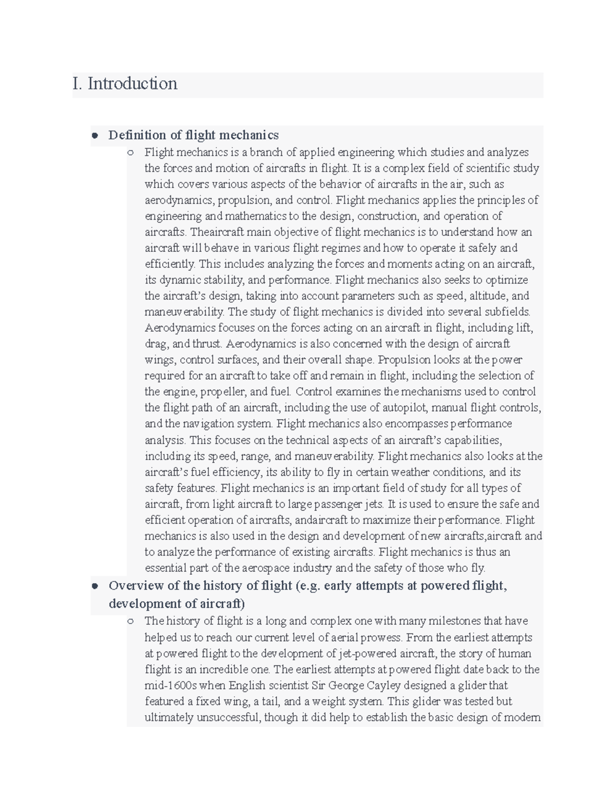 Aerodynamics and flight mechanics - I. Introduction Definition of ...