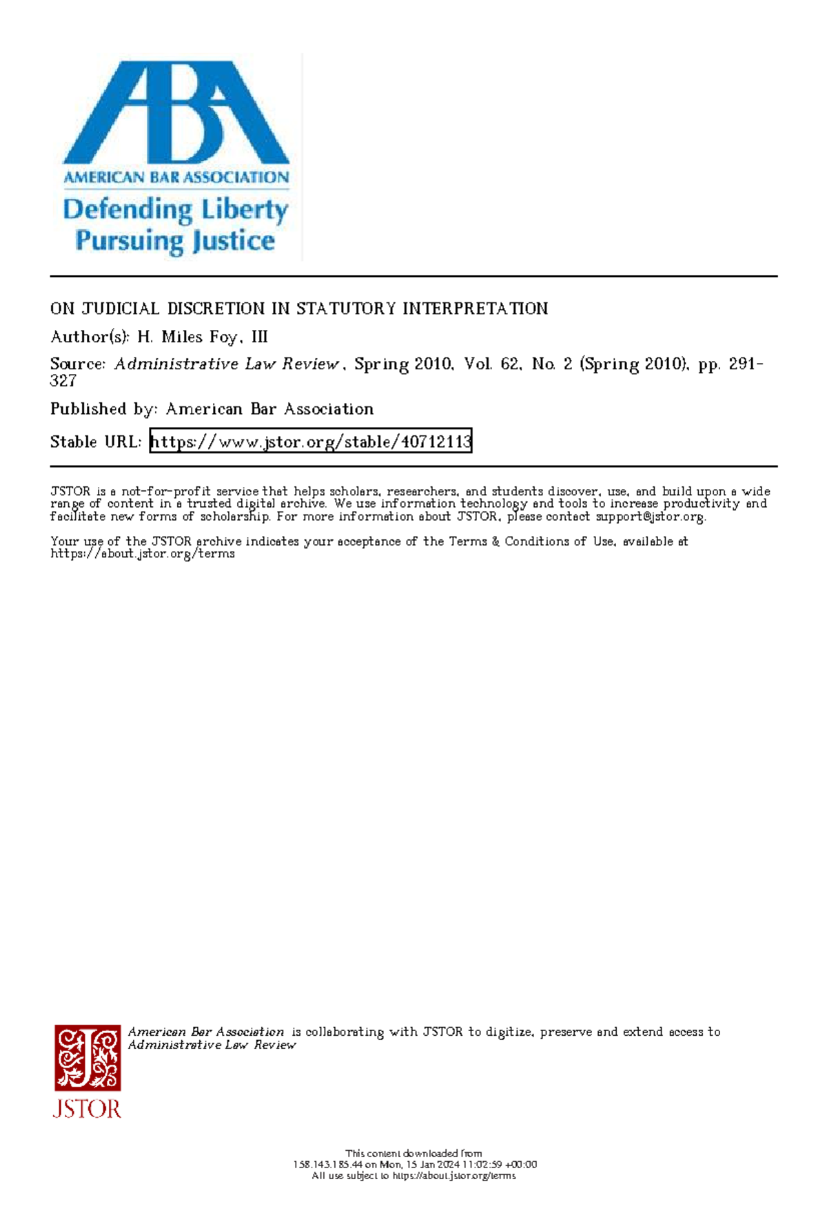 H. Miles Foy- Judicialdiscretionstatutory-2010 - ON JUDICIAL DISCRETION ...