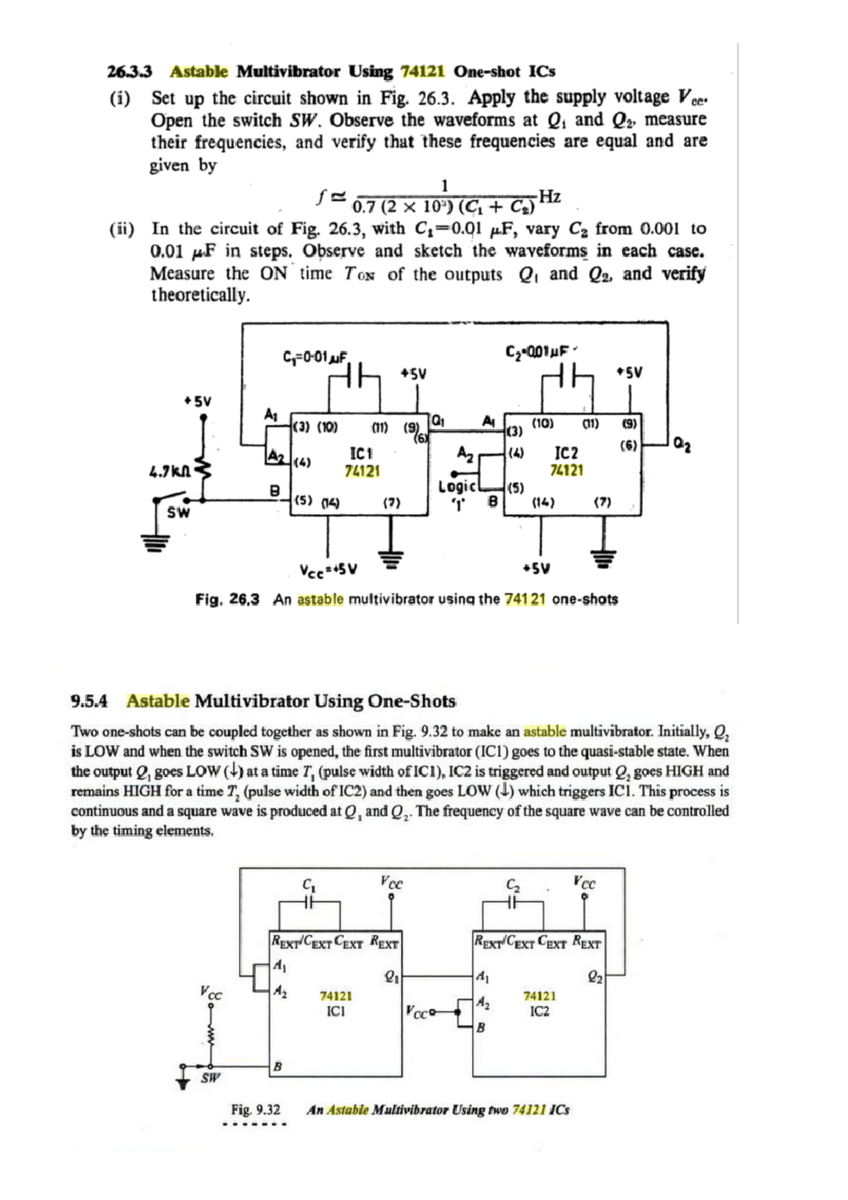 Aplicaciones como Astable y monoestable del CI 74121 y del CI 74123 ...