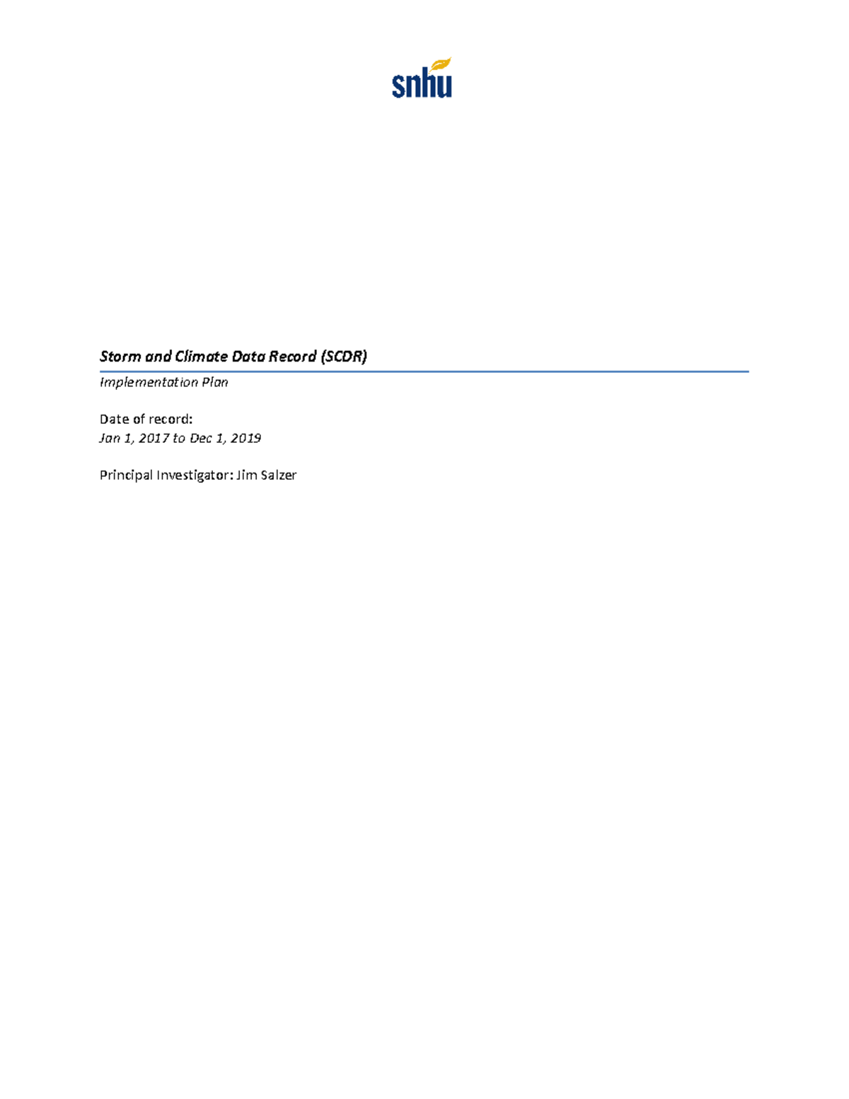 DAT 375 Project Two Template - Storm and Climate Data Record (SCDR ...