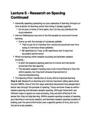 Lecture 2 - Le c t u re 2 Stop & Jot ^We do stop & jot to recall the ...