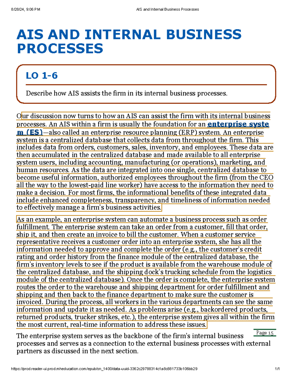AIS and Internal Business Processes - Page 15 AIS AND INTERNAL BUSINESS ...