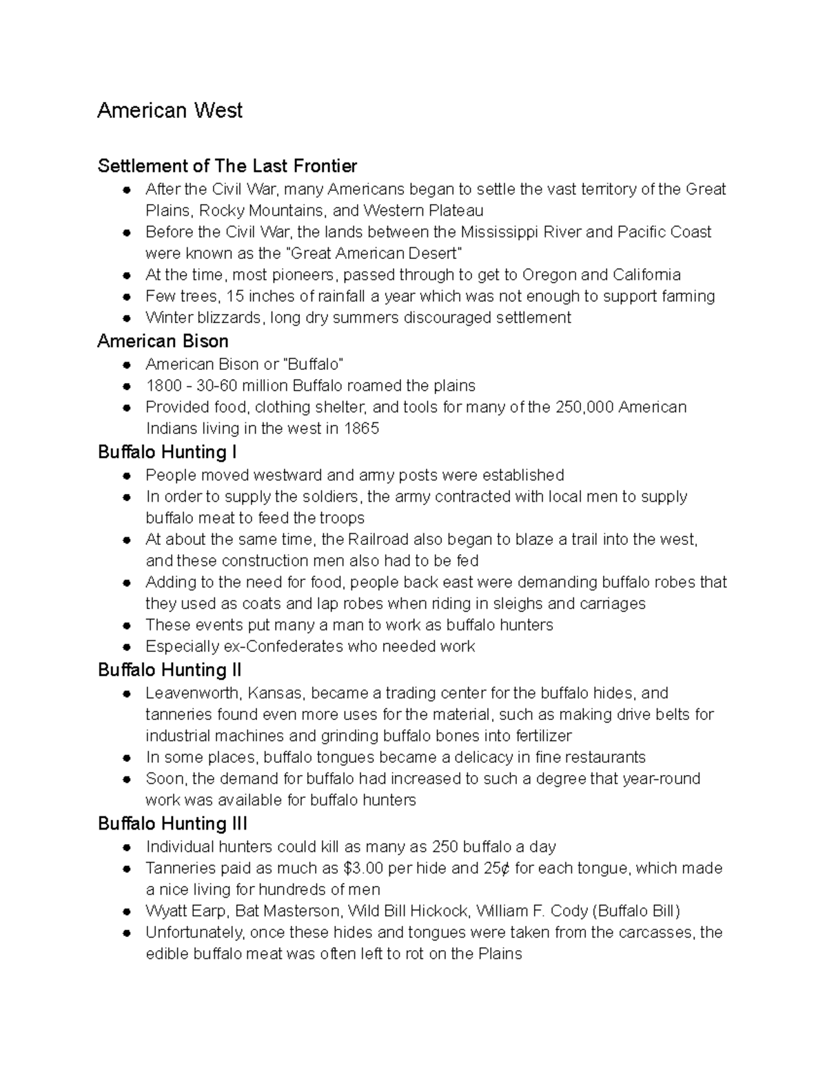 American West - US Hist - American West Settlement of The Last Frontier ...
