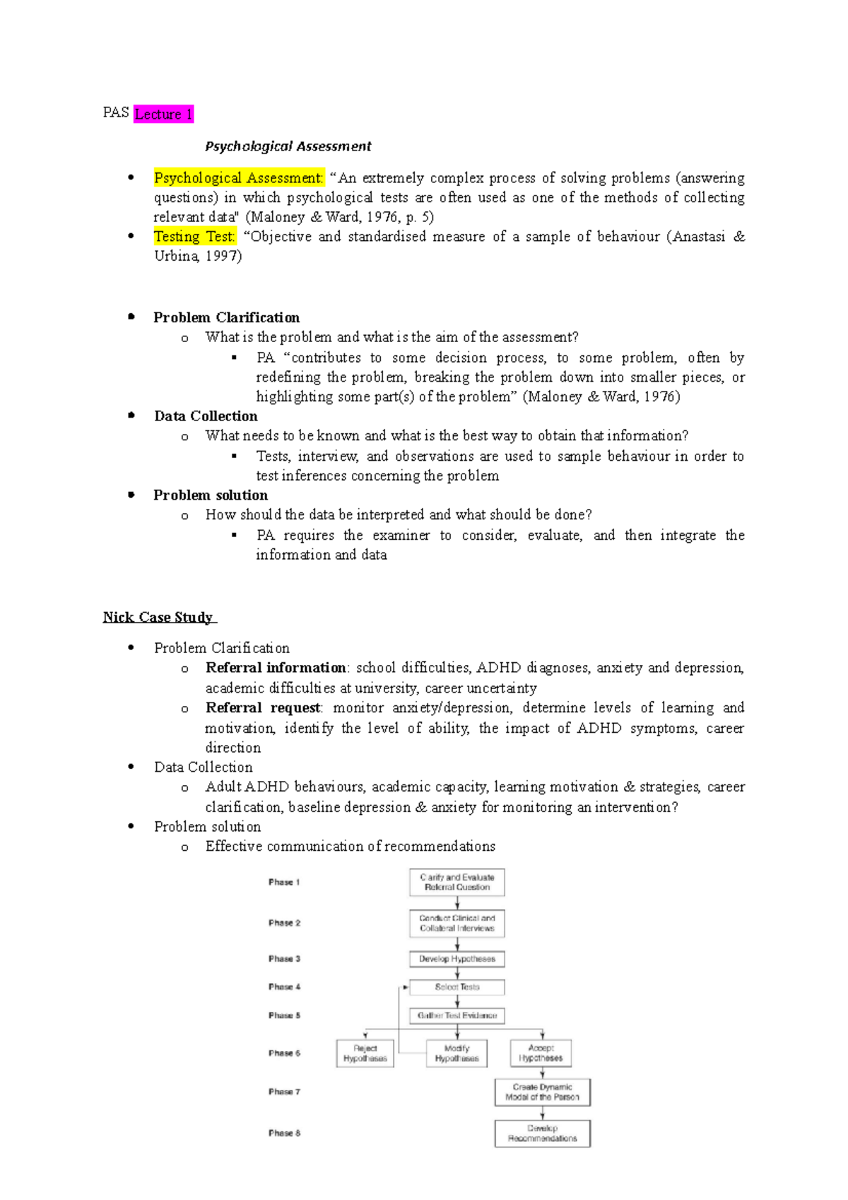 PAS Lecture 1 - 5) Testing Test: “Objective and standardised measure of ...