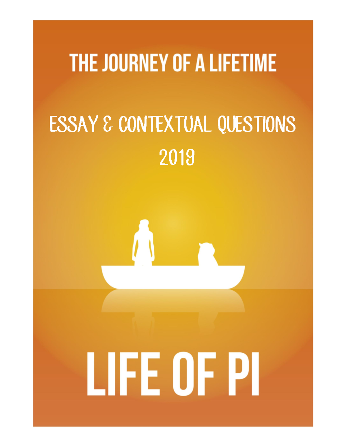 Grade 12 HL Life of Pi Question Book - ESSAY & CONTEXTUAL QUESTIONS ...