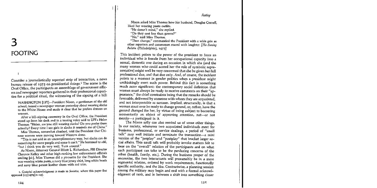 Goffman Erving 1979 Footing in Forms of Talk 1981 - Antropologia - Studocu