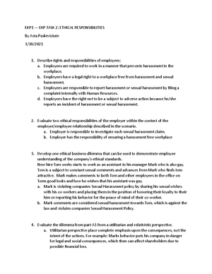 EKP1 — EKP TASK 1 Ethical Standards - REM1: Task 1: Workforce Planning, Recruitment, & Selection ...