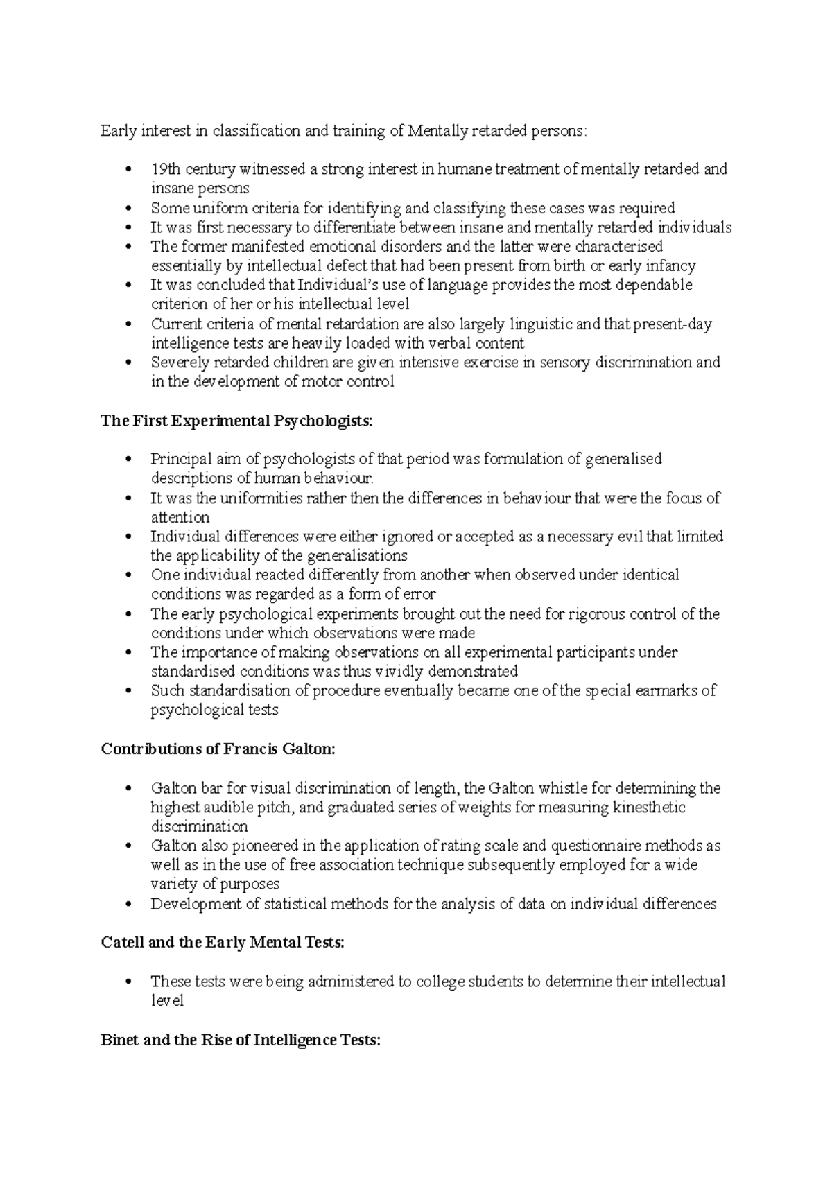 History and antecedents of psychological testing - Early interest in ...