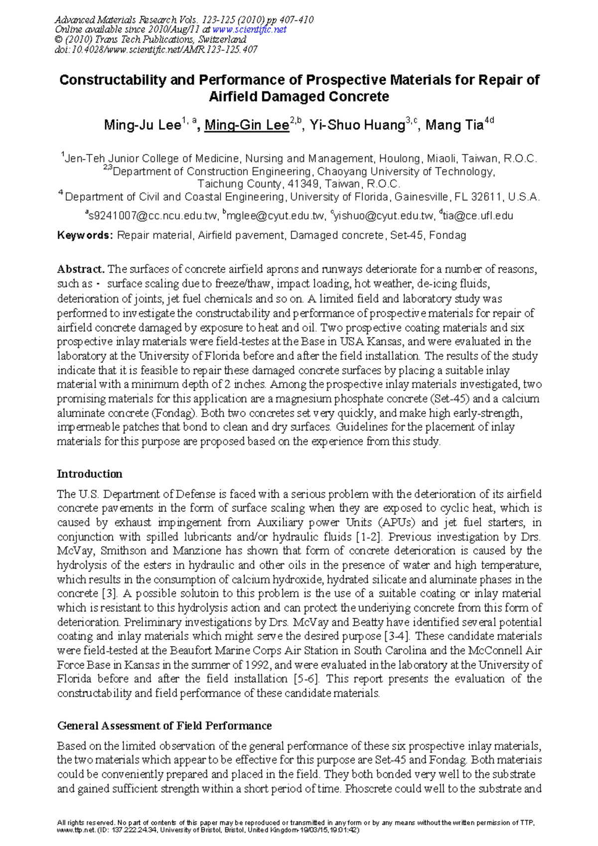 Lee2010 - asdasdasdas - Constructability and Performance of Prospective ...