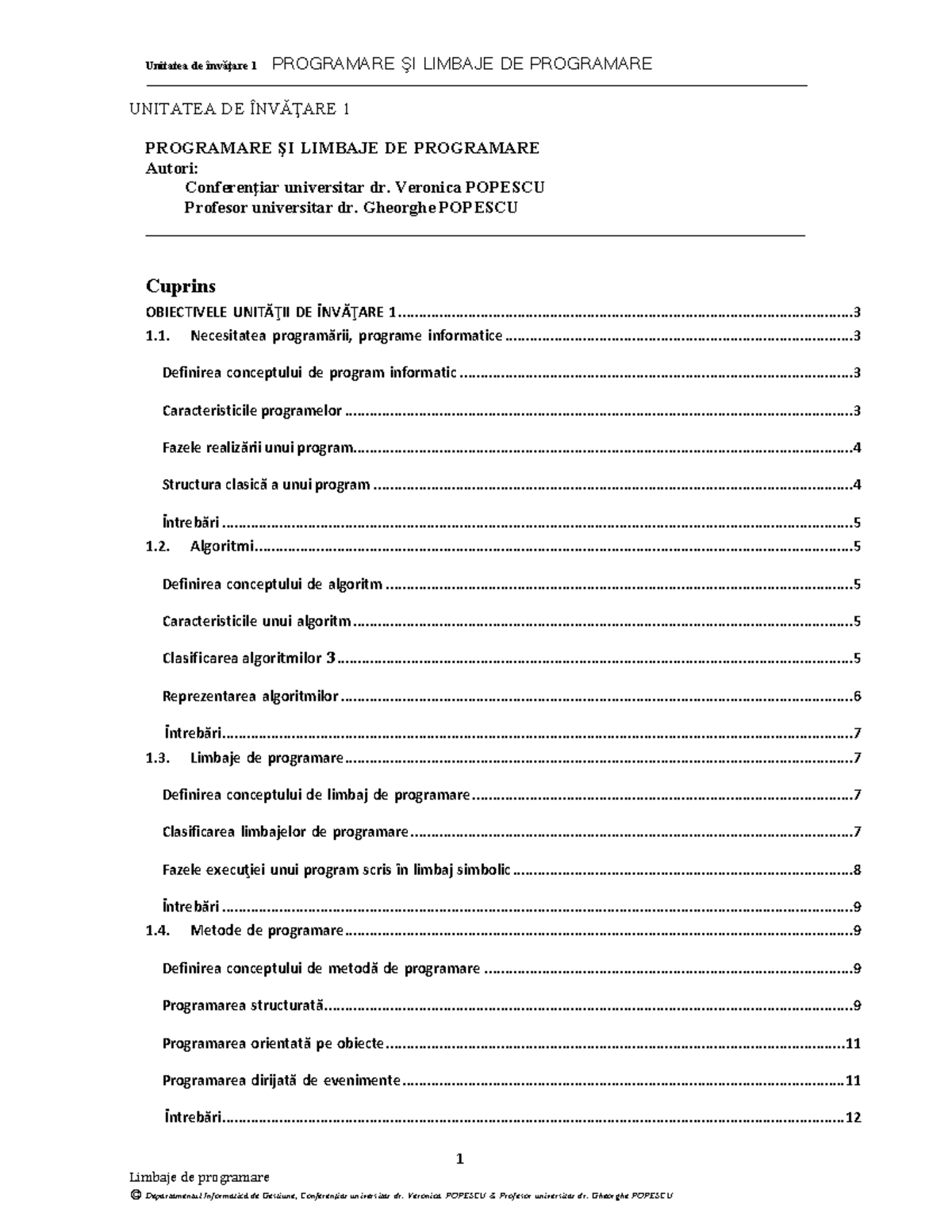 U1 - Programare ŞI Limbaje DE Programare - Limbaje de programare ...