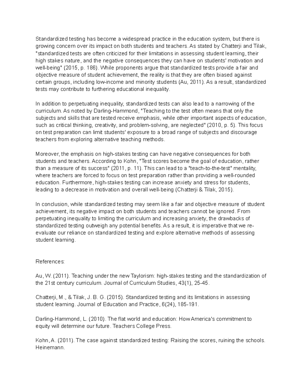 Cons of Standardized Testing Why Testing Doesn't Measure True Learning ...