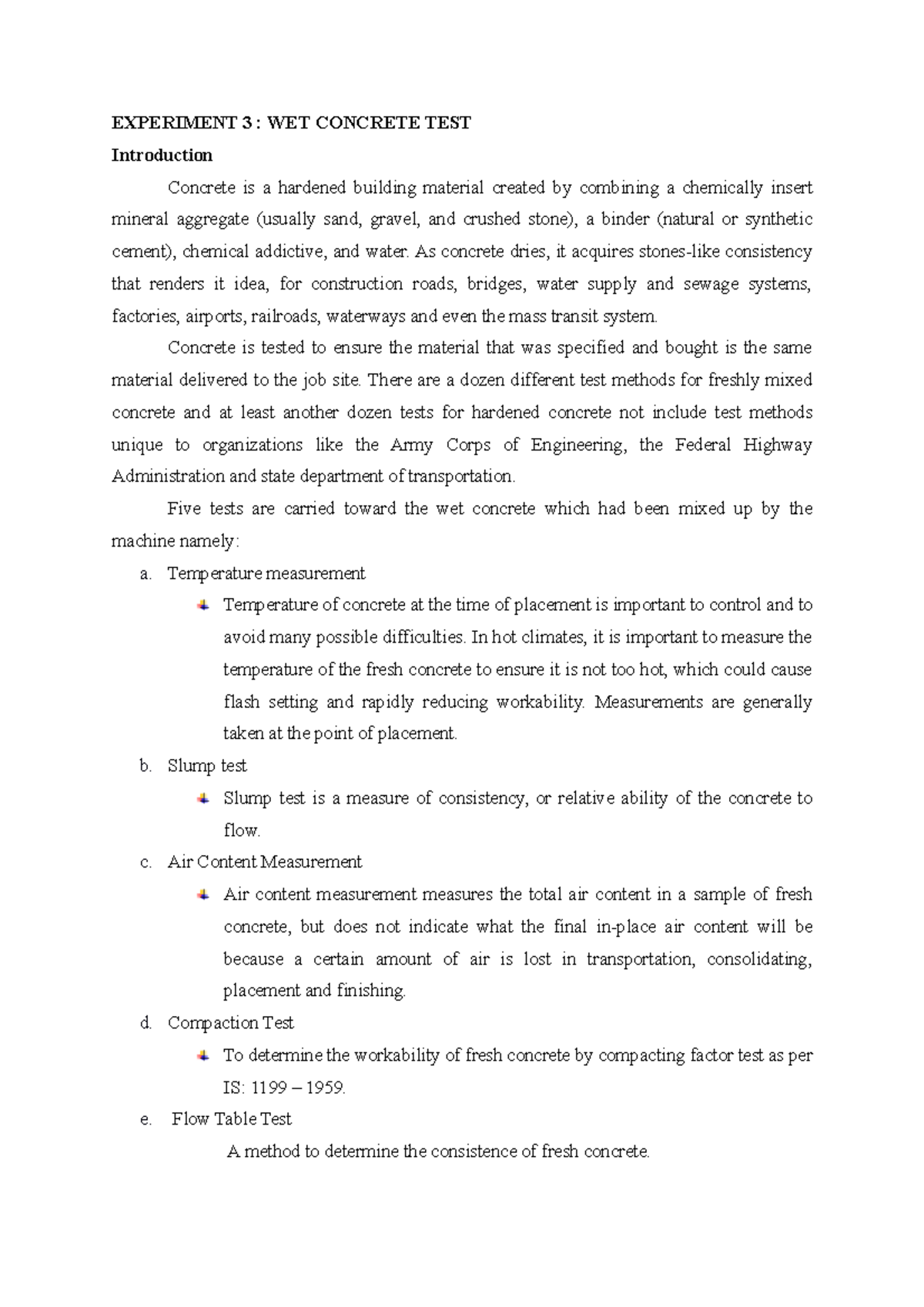 Uk3 Construction Materials - EXPERIMENT 3 : WET CONCRETE TEST ...