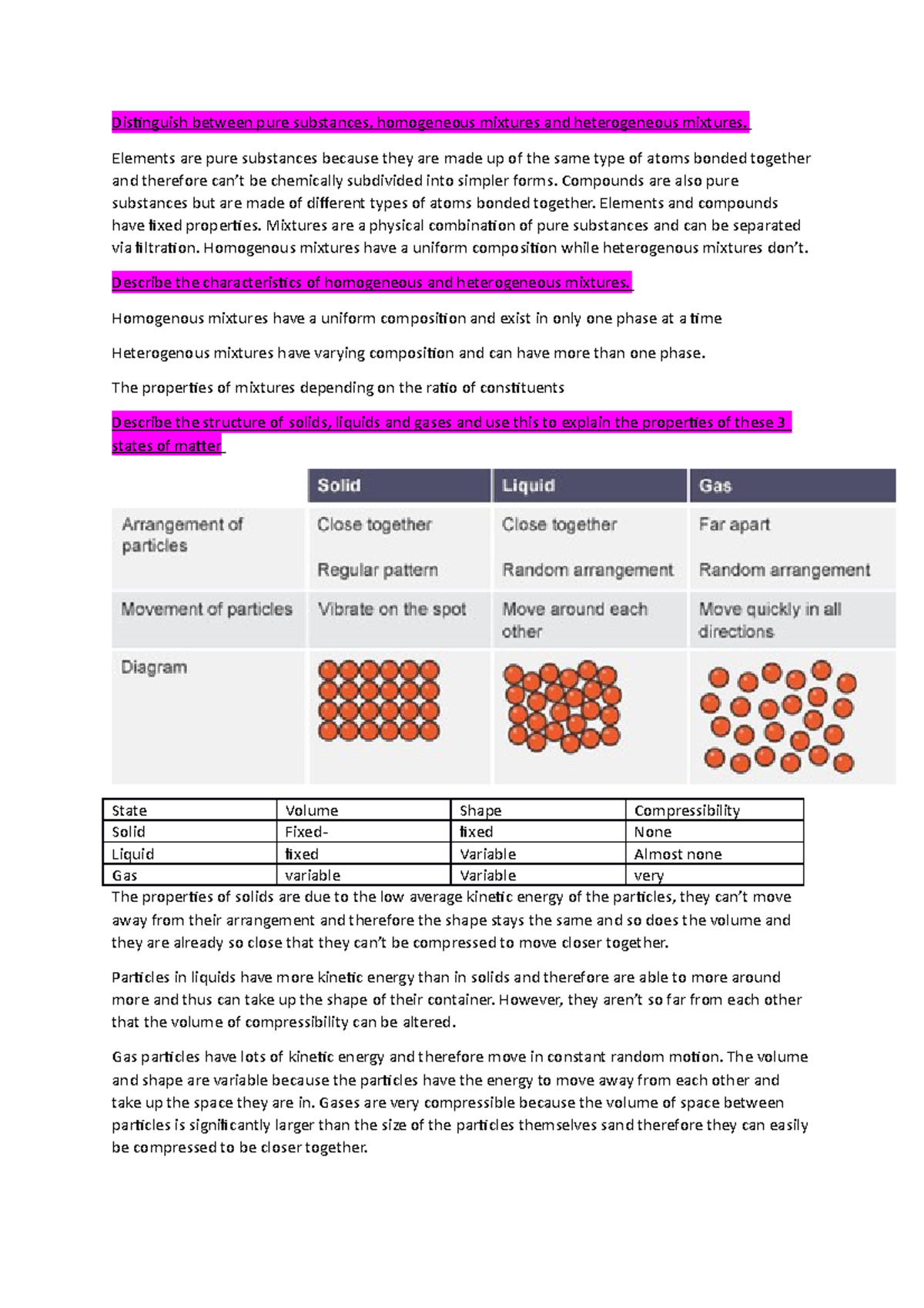 Lecture 2 - Distinguish between pure substances, homogeneous mixtures ...