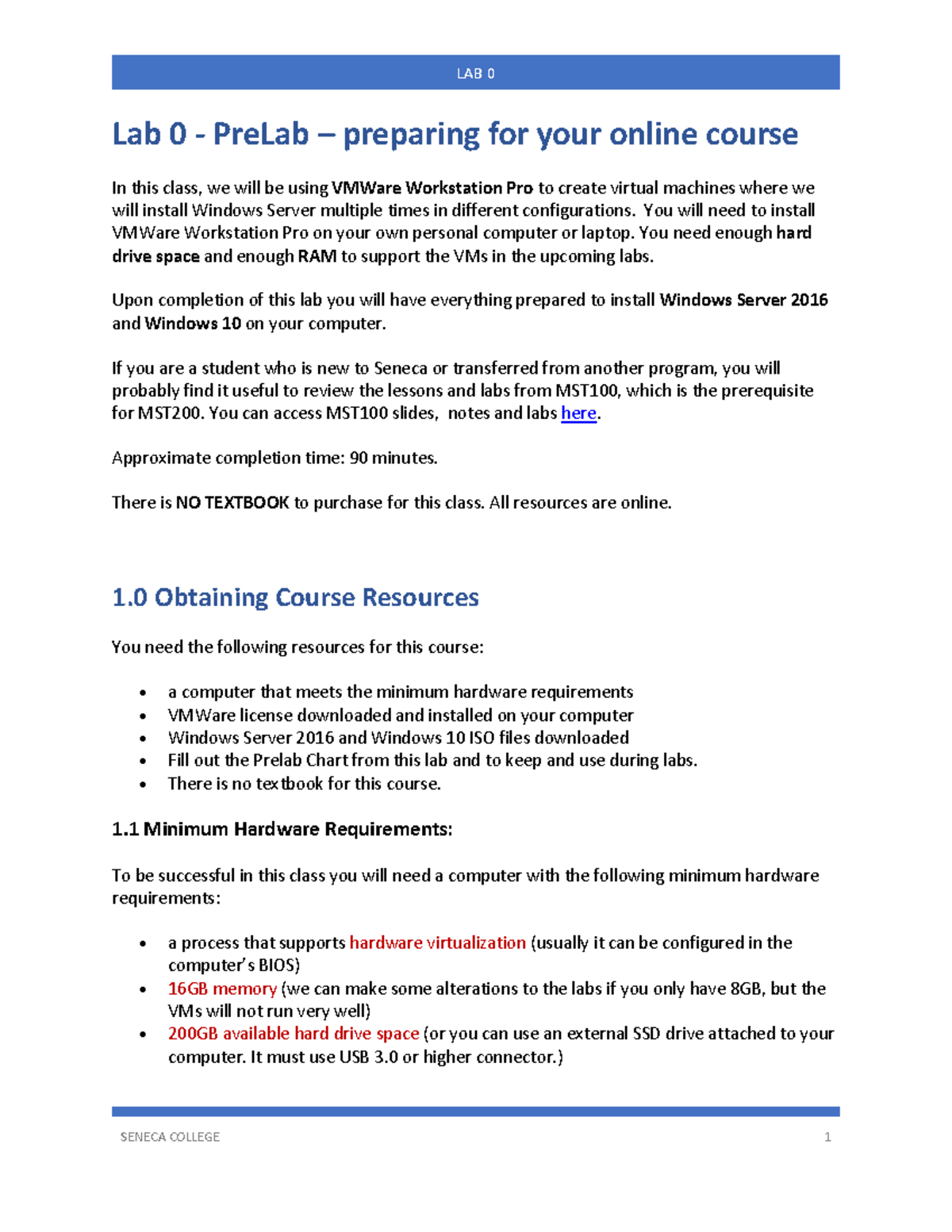 Lab 0 - Prelab - MST 200 documents - Lab 0 ‐ PreLab – preparing for your online course In this ...