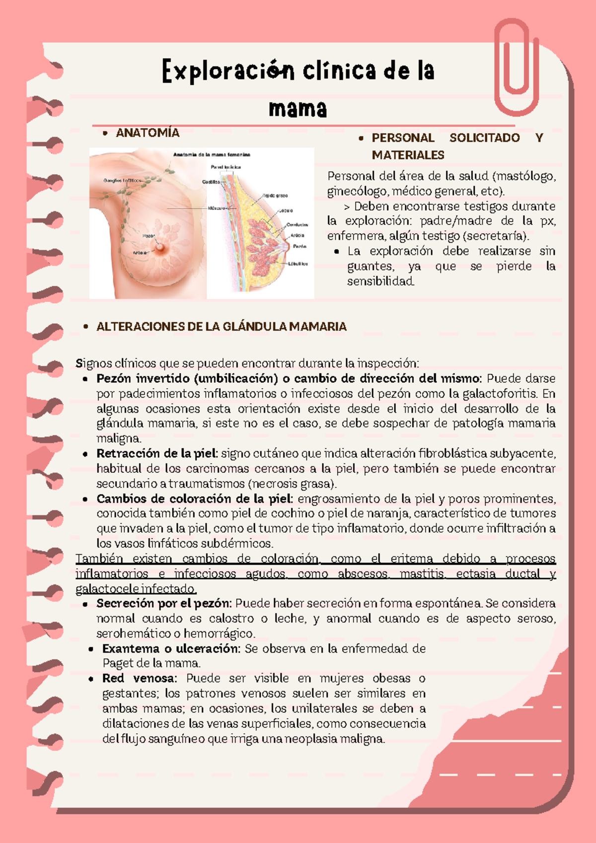 Exploración clínica de la mama - Exploración clínica de la mama ...