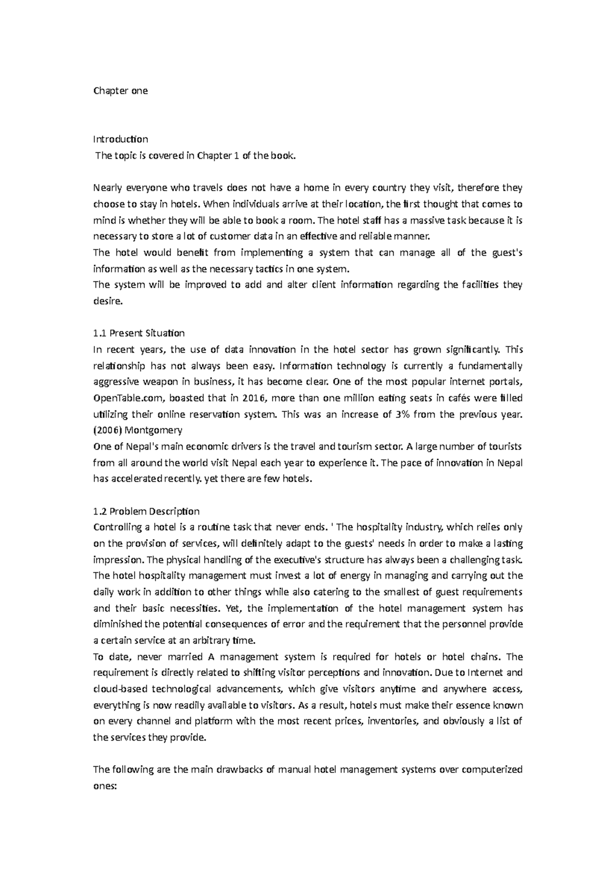 Chapter one - Chapter one Introduction The topic is covered in Chapter ...