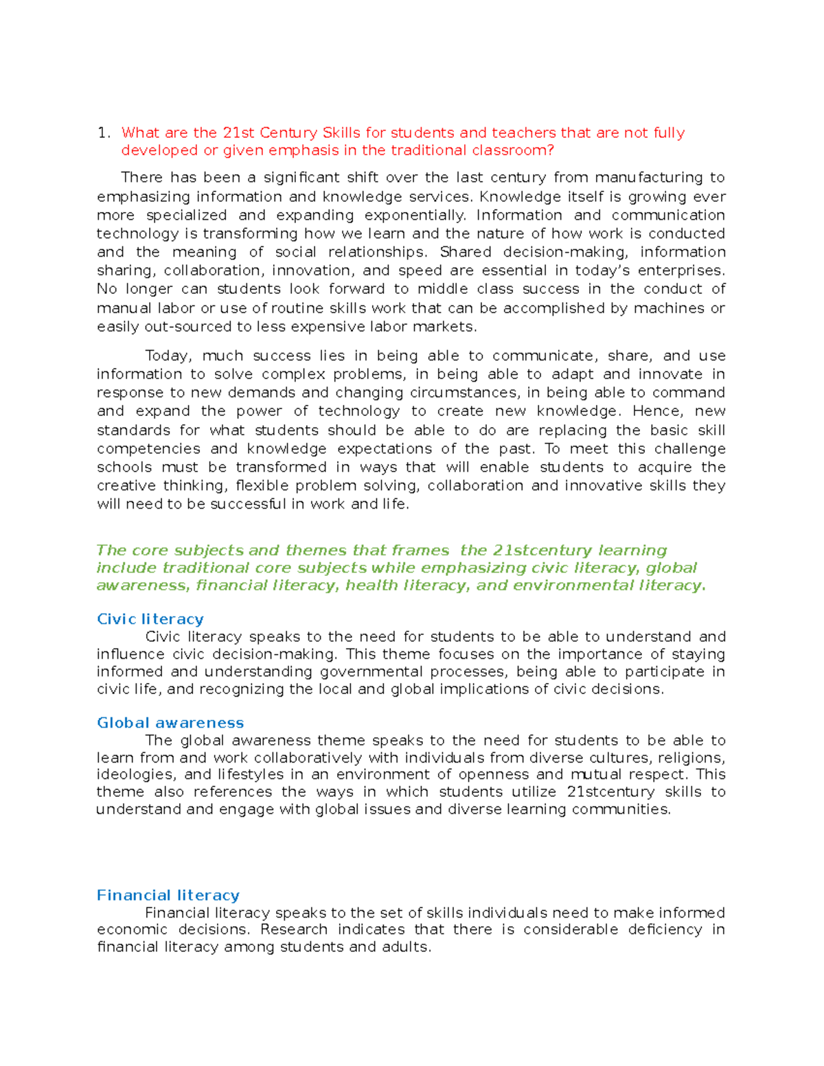Module-3 - Lecture notes 10 - What are the 21st Century Skills for ...