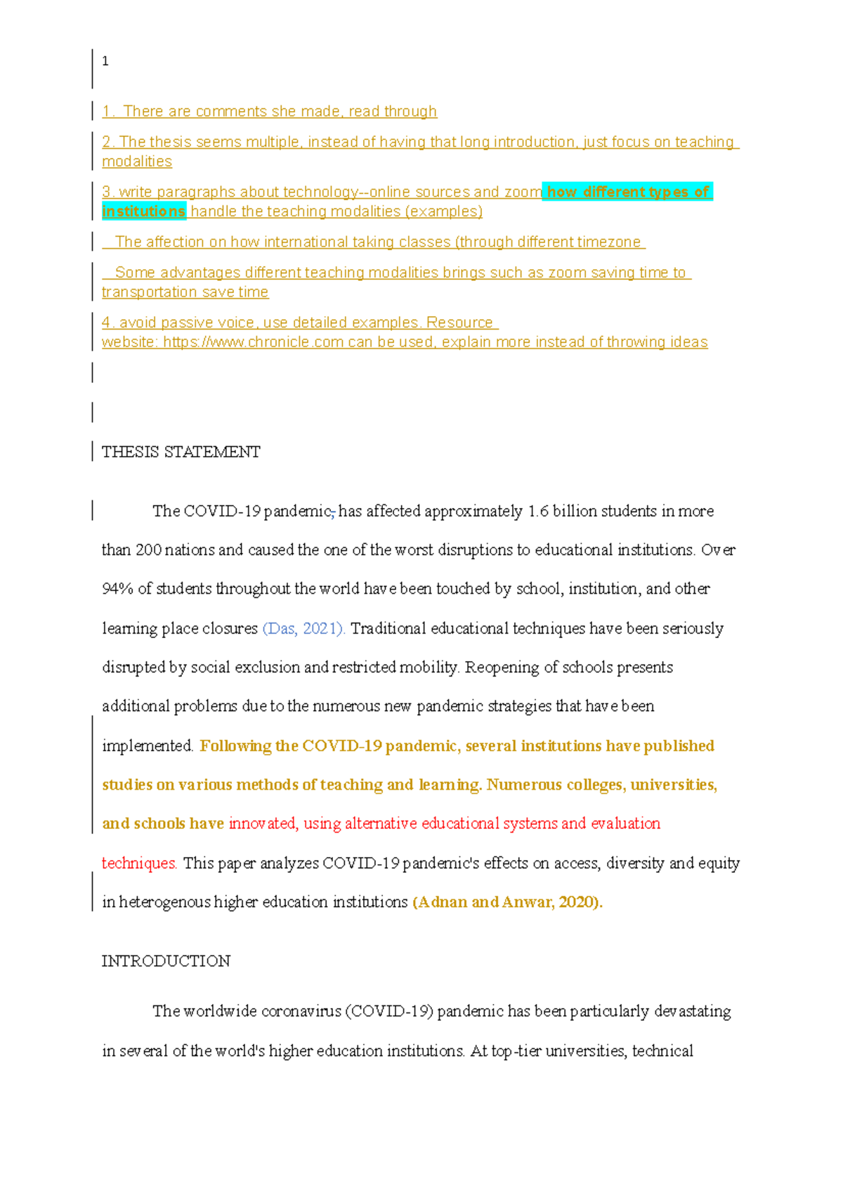 Continuing Impact of Covid-19 revised new - There are comments she made ...